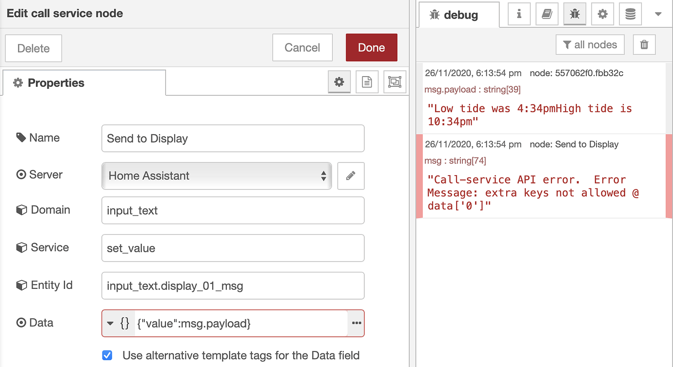 Node Red Service Call To Update Input Text Helper Node Red Home