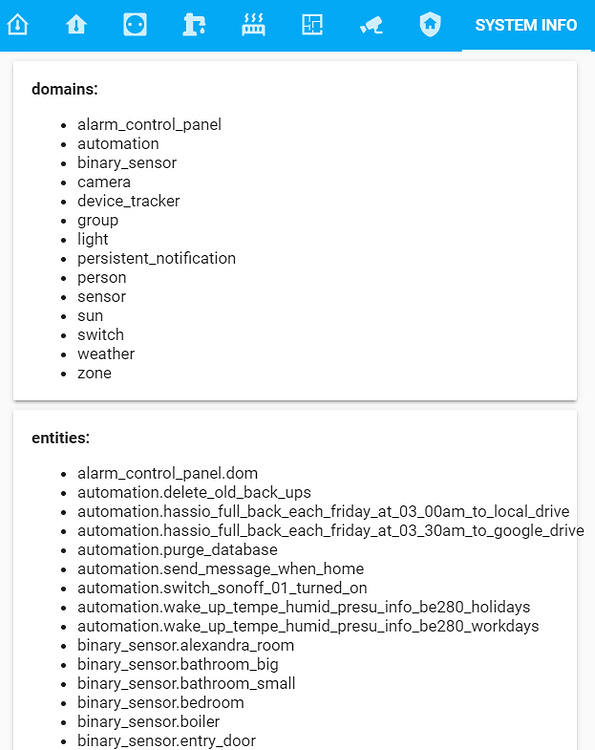 List of all 'domains', 'entities', - Configuration - Home Assistant Community