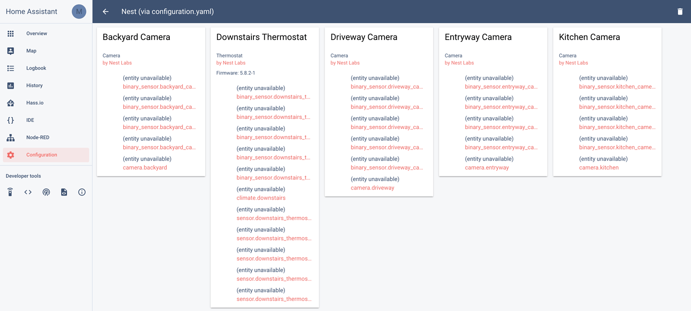 Nest Hub Config Entity Unavailable After Restart Configuration Home Assistant Community