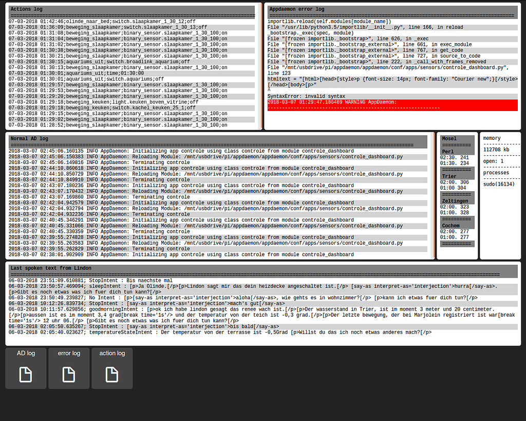 Logging dashboard - HADashboard - Home Assistant Community