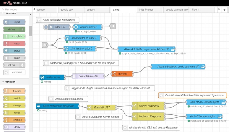 Alexa Actionable Notifications Node Red Flows When At Set Time Range