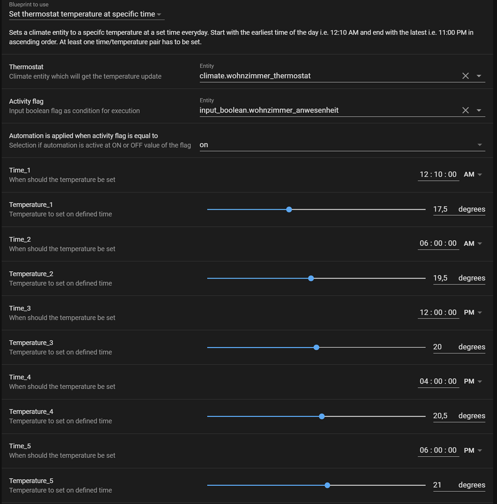 Climate temperature profile up to 10 points per day - Blueprints Exchange - Home Assistant Community