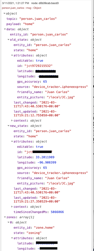 Using Ha Zone Node What Is Its Output Node Red Home Assistant