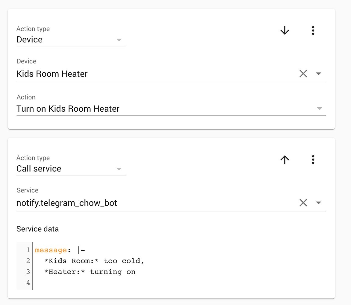 How to write a single automation for low/high temp triggers with different actions ...