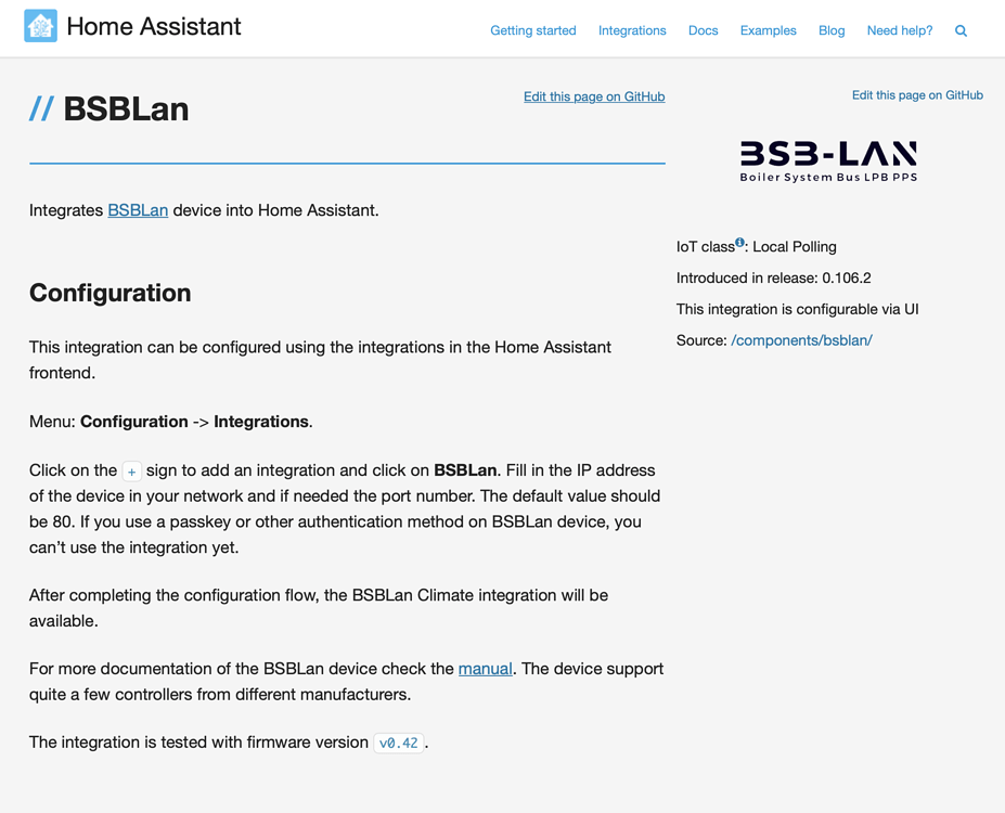 BSB-Lan integration - Custom Components - Home Assistant Community