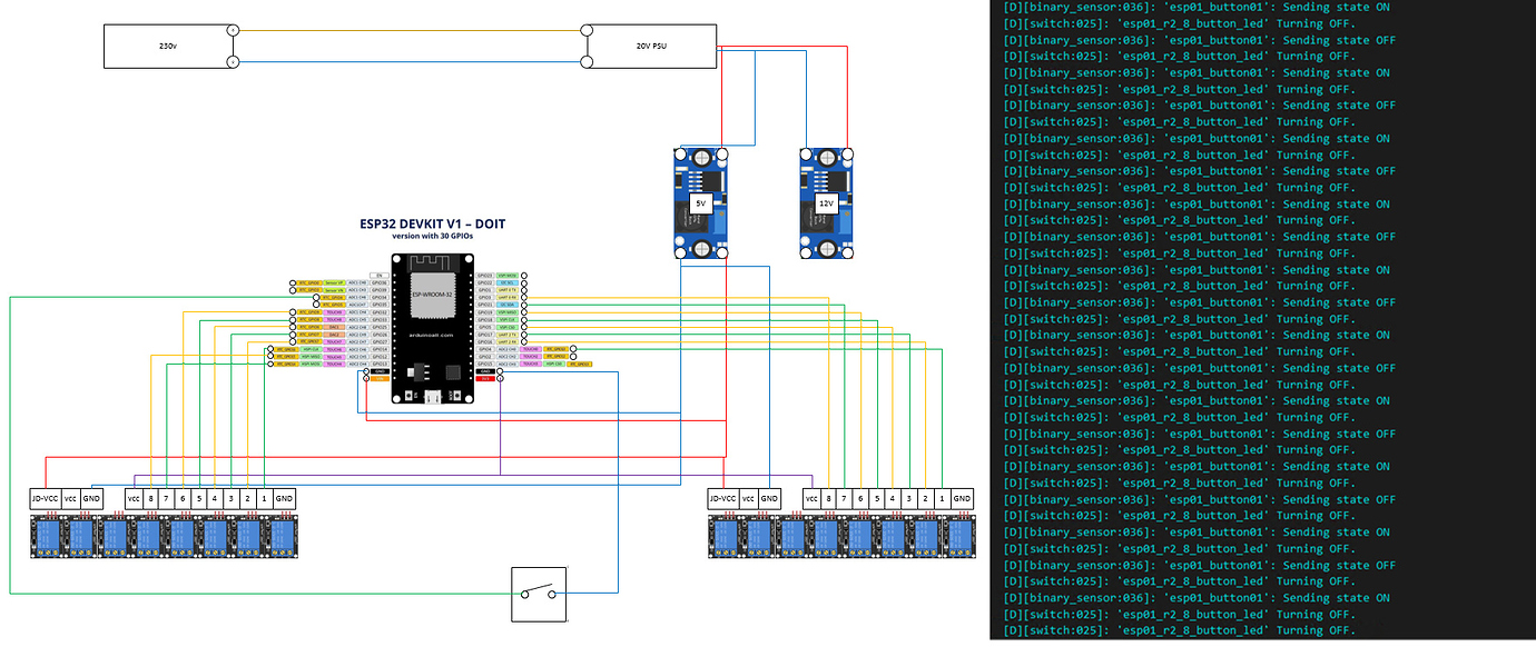 ESP32 Wiring scheme 2x8ch relay - ESPHome - Home Assistant Community