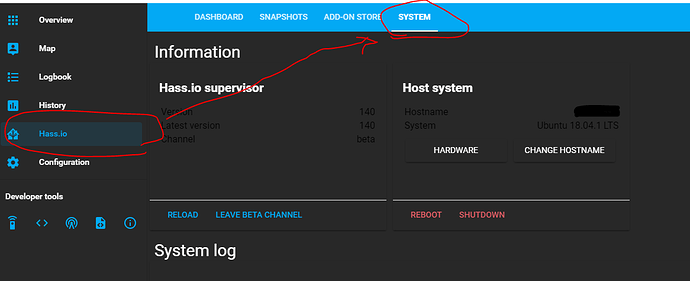 Hassio.io tab missing - Configuration - Home Assistant Community