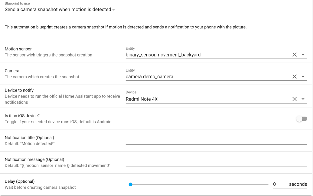 📸 Send camera snapshot notification on motion - Blueprints Exchange ...