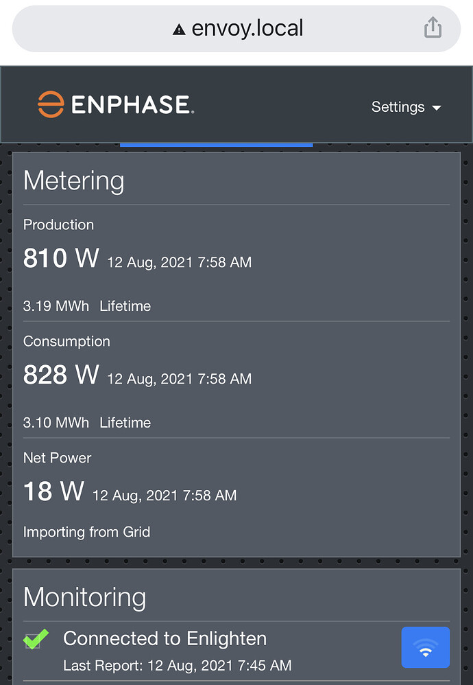 Enphase Envoy with Energy Dashboard - Share your Projects! - Home ...