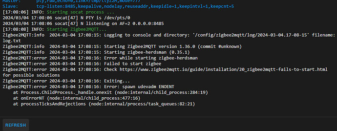 Error while starting zigbee-herdsman Failed to start zigbee - Zigbee - Home Assistant Community