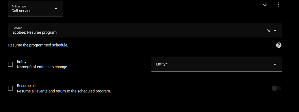 Resuming Ecobee Schedule After An Automation Turns It Off Configuration Home Assistant Community