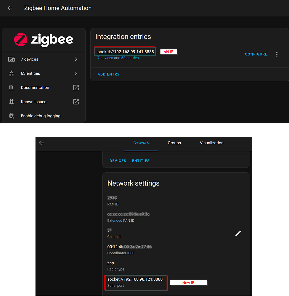 Zigbee Home Automation - Display of ZHA Bridge IP in Integration - Zigbee - Home Assistant Community