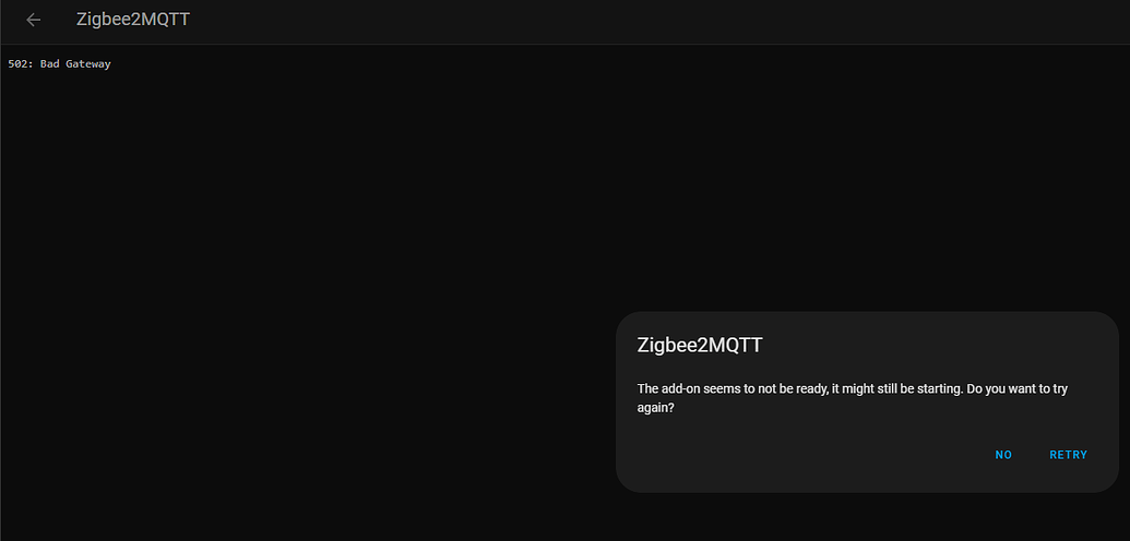 Zigbee2MQTT - 502 Bad Gateway? - Zigbee - Home Assistant Community