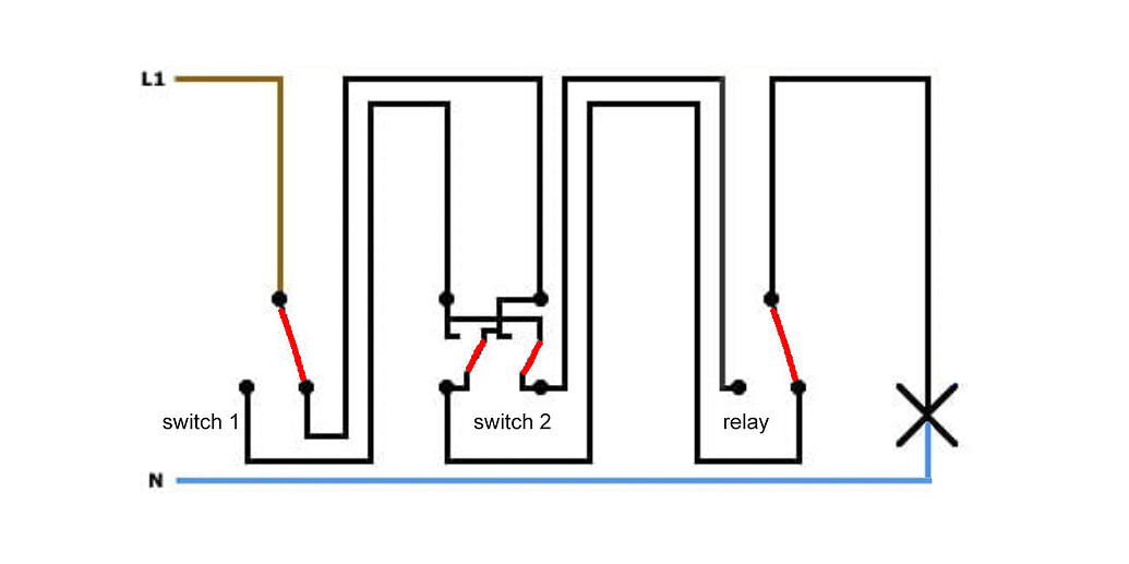 Wiring a normal relay with 2 way switches - Hardware - Home Assistant ...