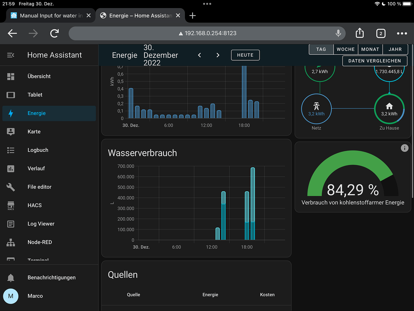 Manual Input for water in the energy dashboard - Configuration - Home ...