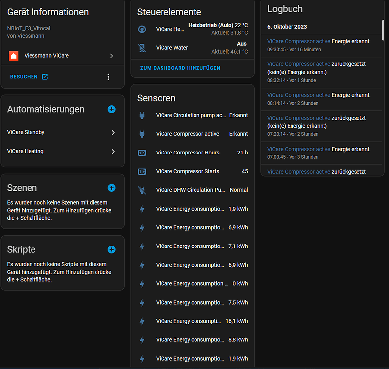 Viessmann - ViCare Power consumption heat pump - Feature Requests ...