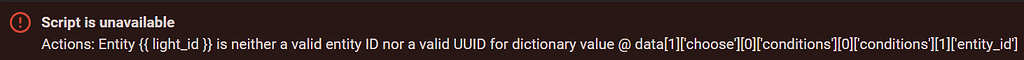 Script: variable defined within a sequence cannot be used in an entity state condition ...