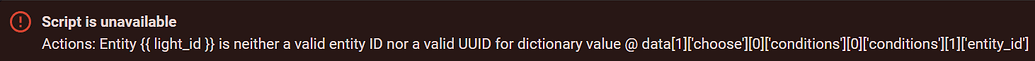 Script: variable defined within a sequence cannot be used in an entity state condition ...