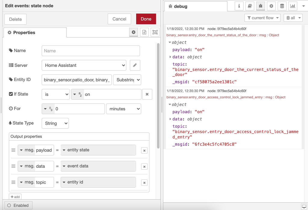 Events State Node pulls unwanted/extra entities when using substring filter - Node-RED - Home ...