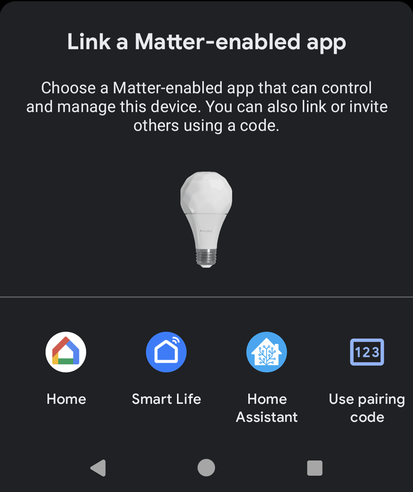Connecting Nanoleaf matter bulb to HA thread network - Configuration ...