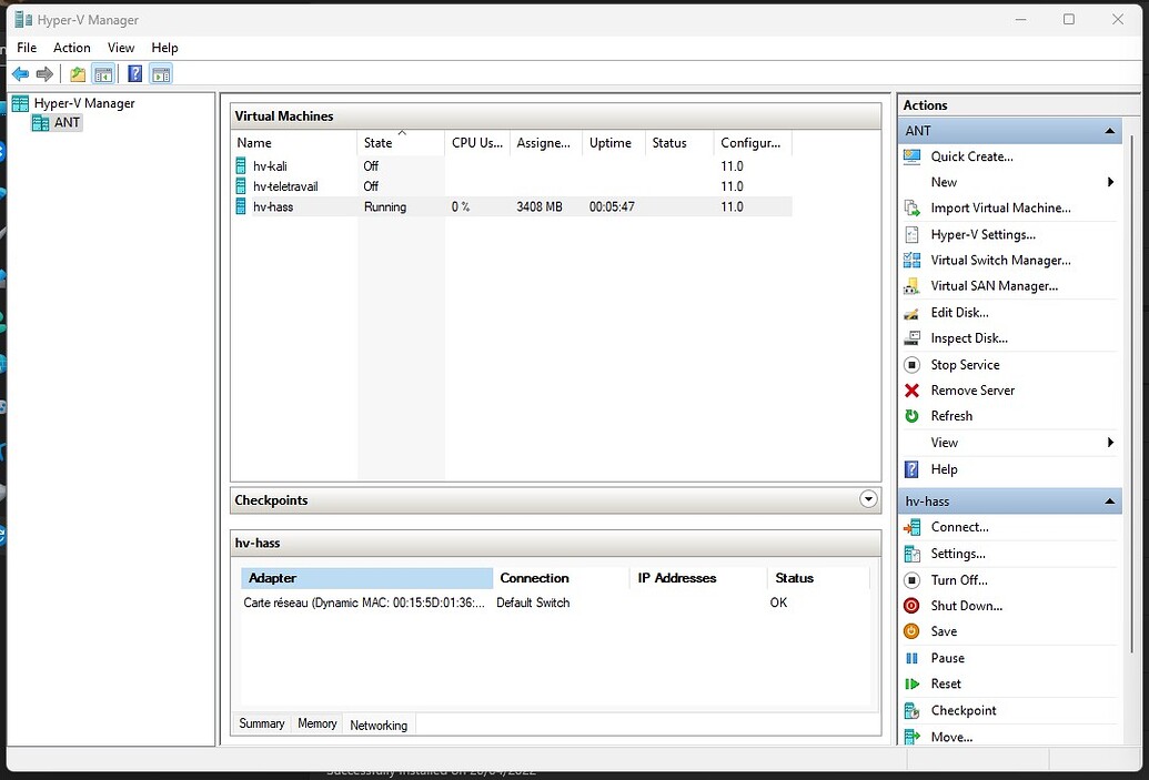 Hyperv-install : no ip? - Installation - Home Assistant Community
