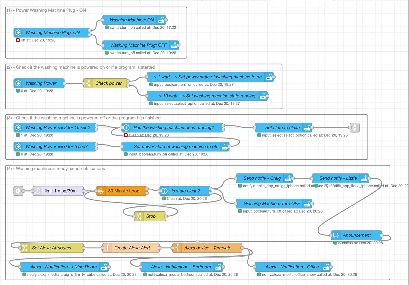 Best approach for creating washing machine flow? - Node-RED - Home ...