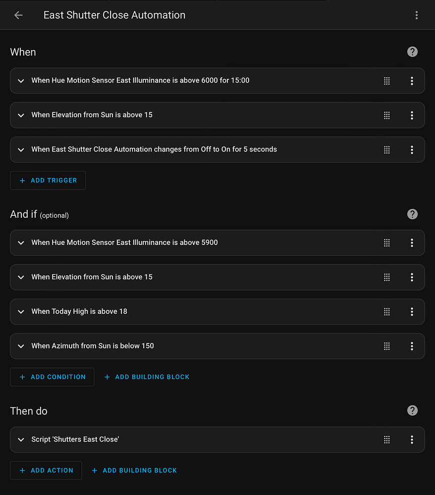 Setting up automatic shading using automations and scenes - Feedback for my approach ...