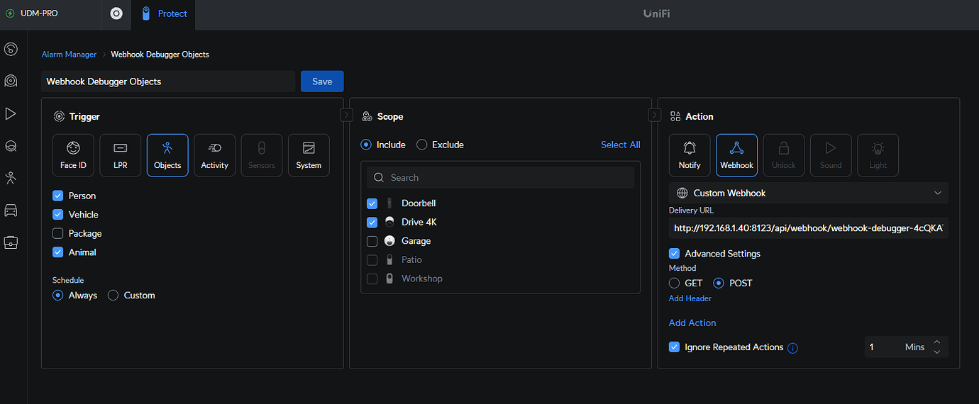 Unifi Protect Custom Webhook Vs Home Assistant Trigger Configuration Home Assistant Community
