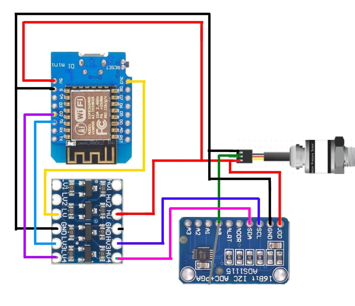 Useing a pressure sensor in combination with ESP D1 mini /ads1115/level ...