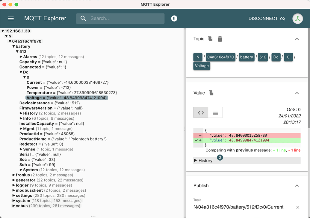 Victron/Fronius off-grid PV Energy Dashboard - MQTT and modbus ...