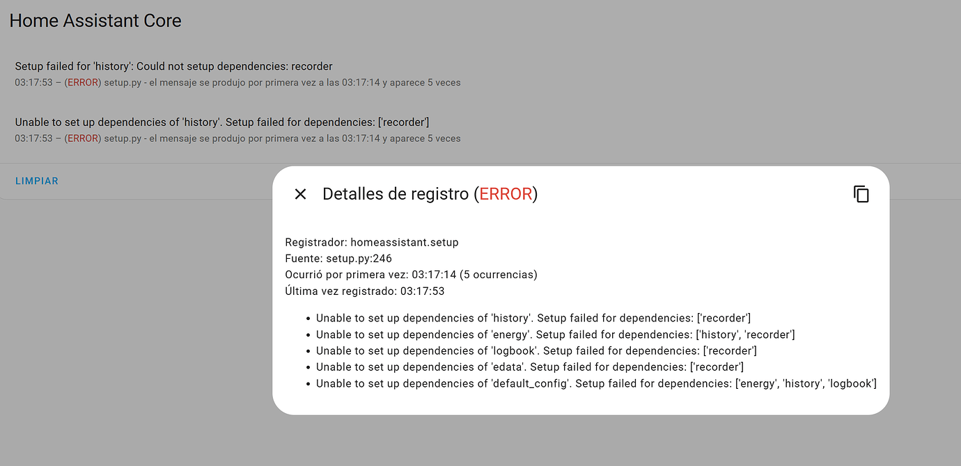 Invalid config - The following integrations and platforms could not be set up - Configuration ...
