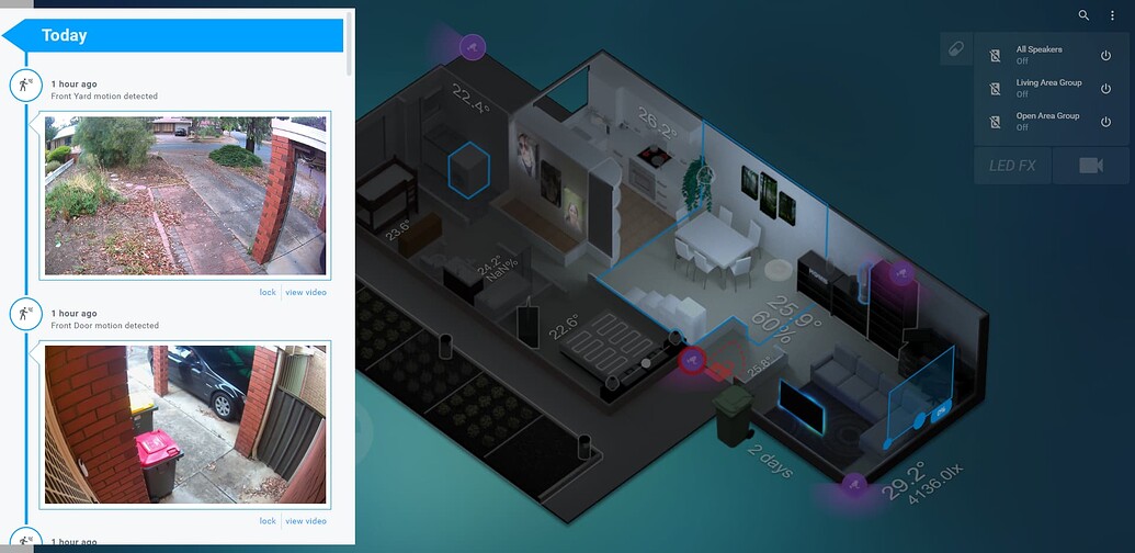 100% Floorplan UI Dashboard, Colored Lights, Everything Accessable ...
