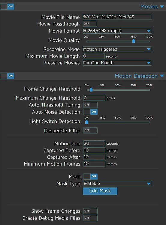 Motion detection on motioneye - Third party integrations - Home Assistant Community