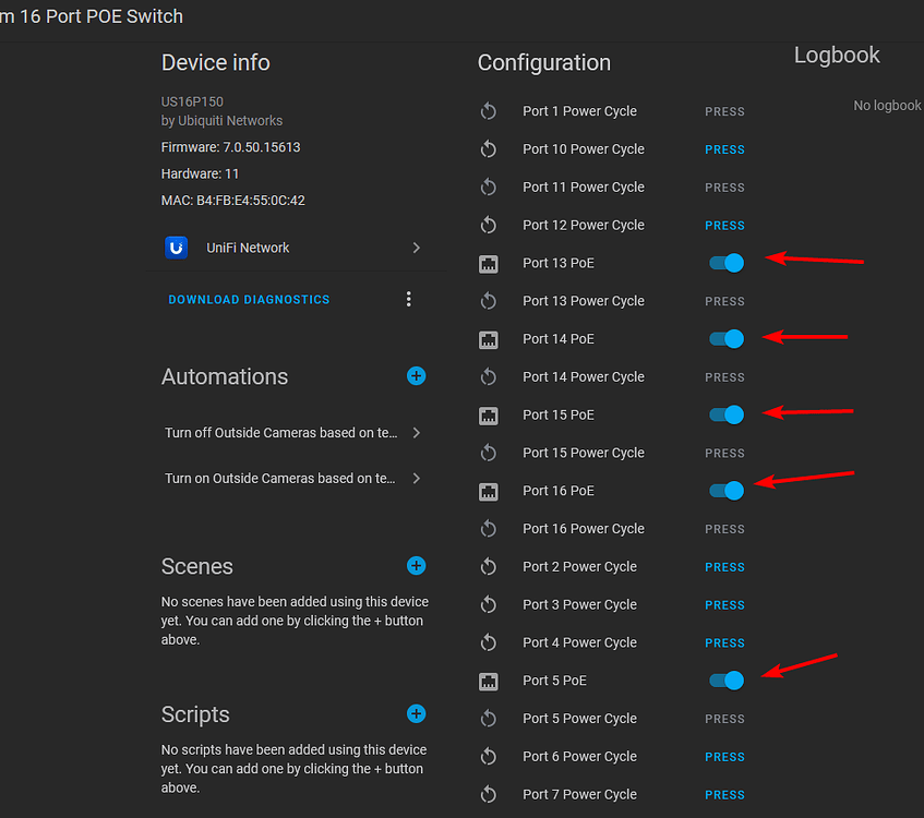 Unifi Integration feature request - enable / disable switch ports ...