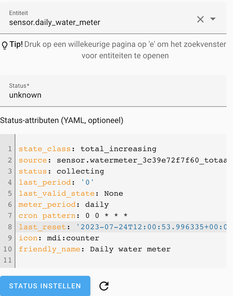 How to create a new (Homewizard water) sensor to keep track of daily ...