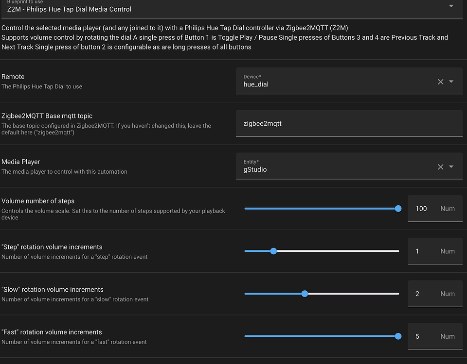 Z2M - Philips Hue Tap Dial - Media Controls - Blueprints Exchange ...