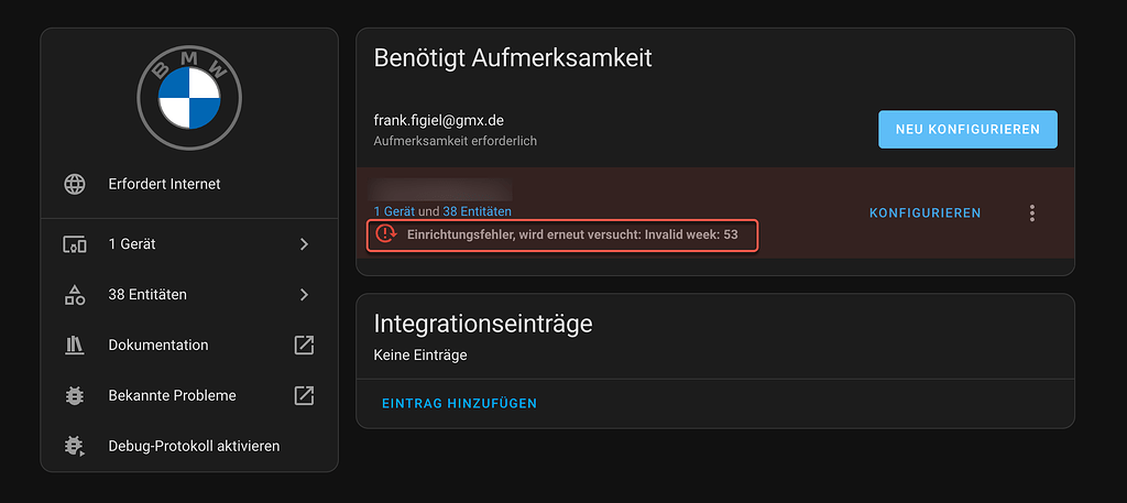 BMW Connected Drive - Reconnect prompt after a few seconds ...
