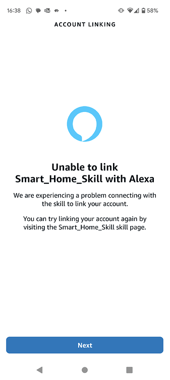 Problems by setting up Alexa with the "Smart Home Skill" - Voice ...