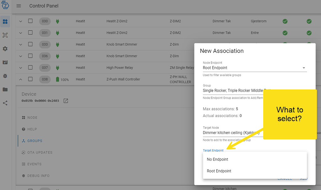 How to set Z-Wave rocker switch associations to dimmer in JS UI? - Z ...