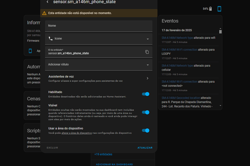 How to enable " phone_state entity" from Companion App integration ...