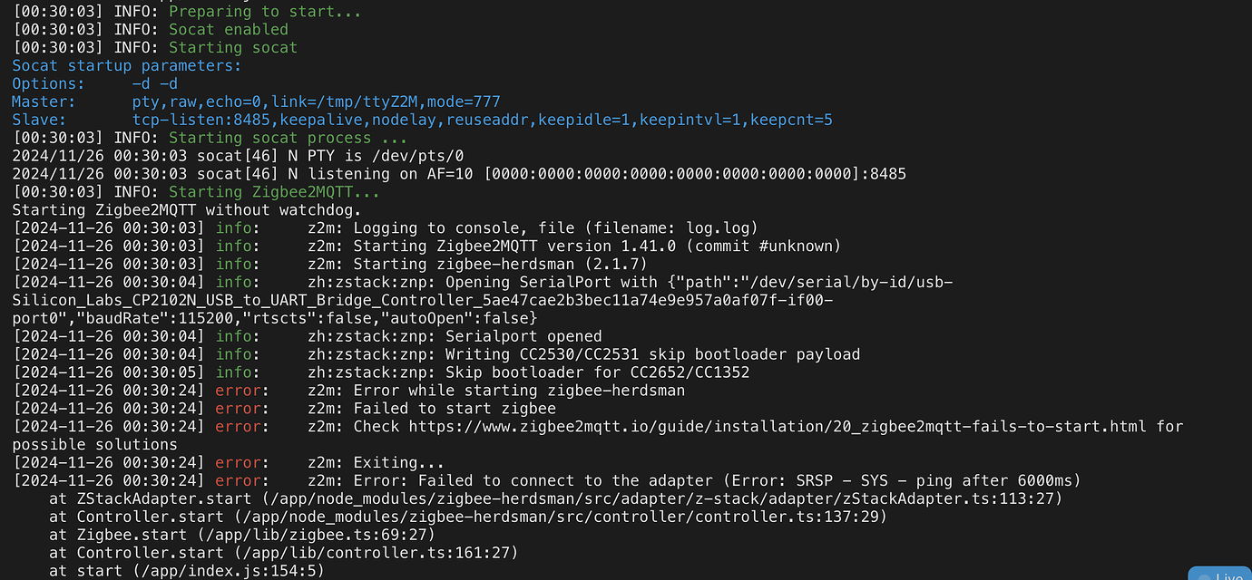 Zigbee2mqtt Not Working Failed To Start Hardware Home Assistant Community