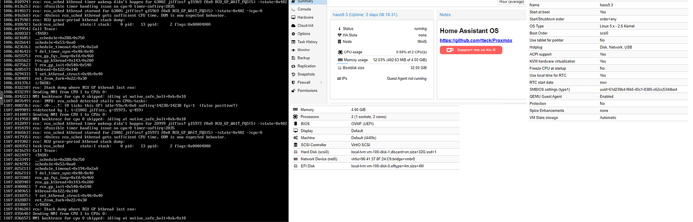 [SOLVED]Help with H.A. Crash - proxmox - Home Assistant Community