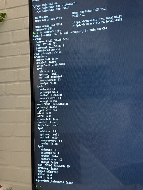 Help Home Assistant Host Suddenly Without Network Installation Home Assistant Community