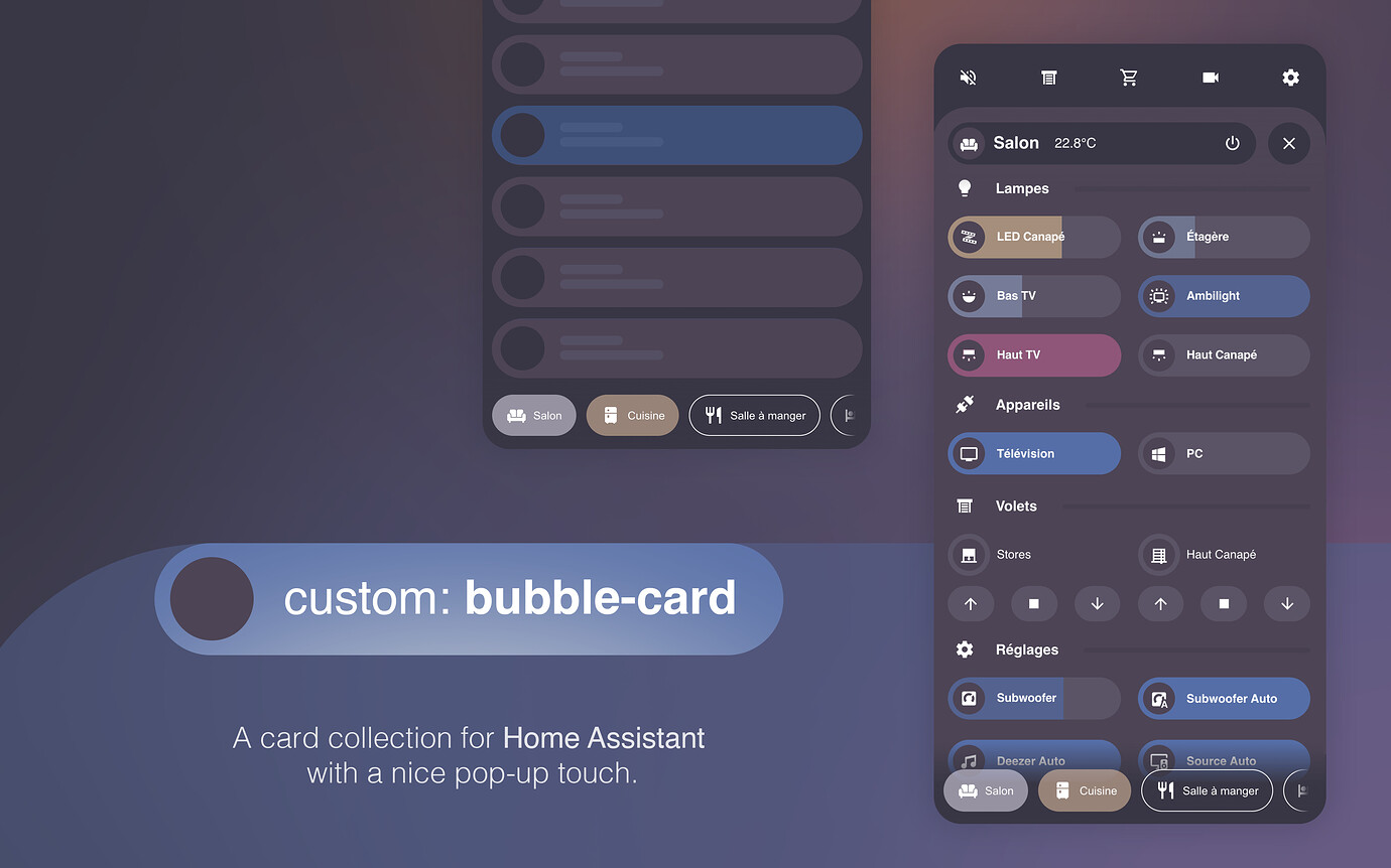⚪ Bubble Card - A minimalist card collection for Home Assistant with a ...