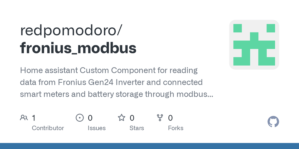 Fronius Modbus Integration - Third party integrations - Home Assistant Community