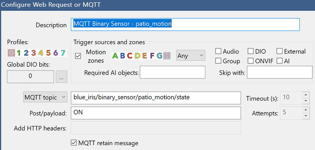 BlueIris Motion Detection with MQTT - Configuration - Home Assistant ...