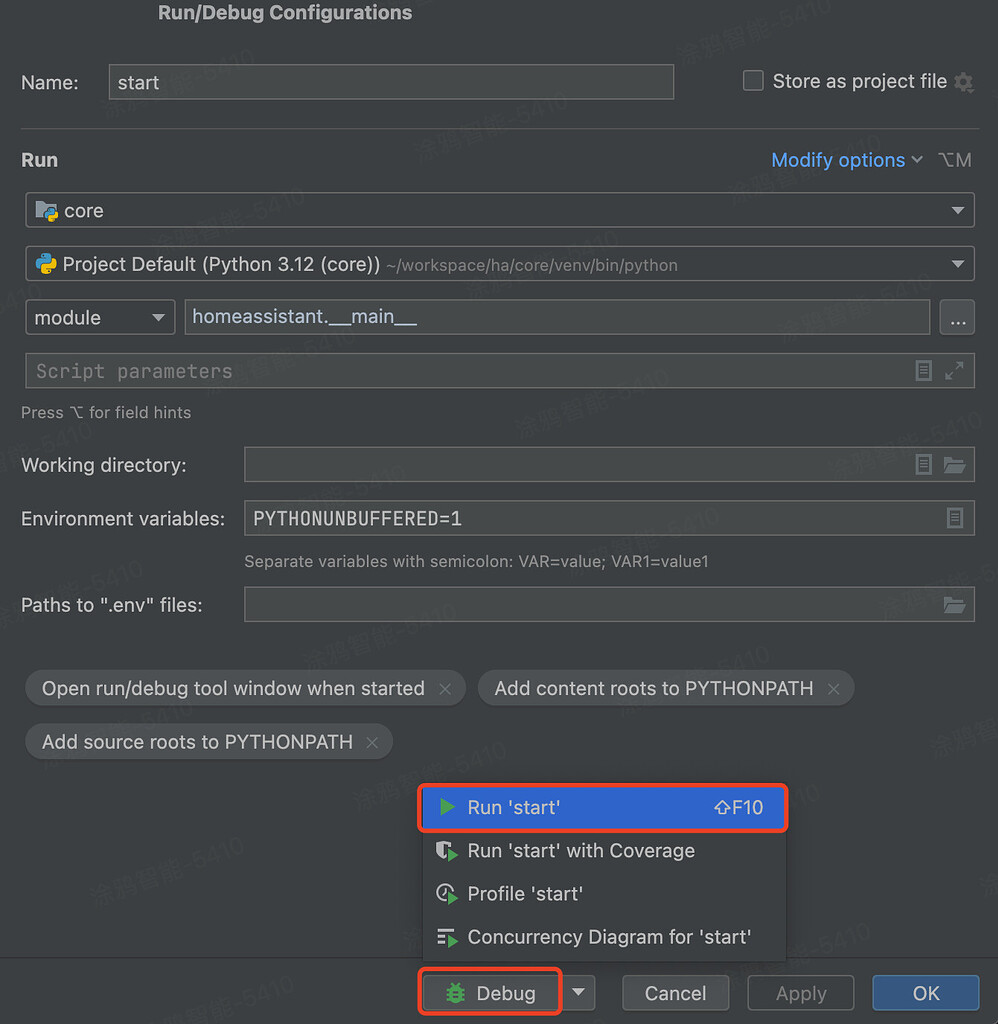 HA cannot be started in debug mode in pycharm - Installation - Home ...