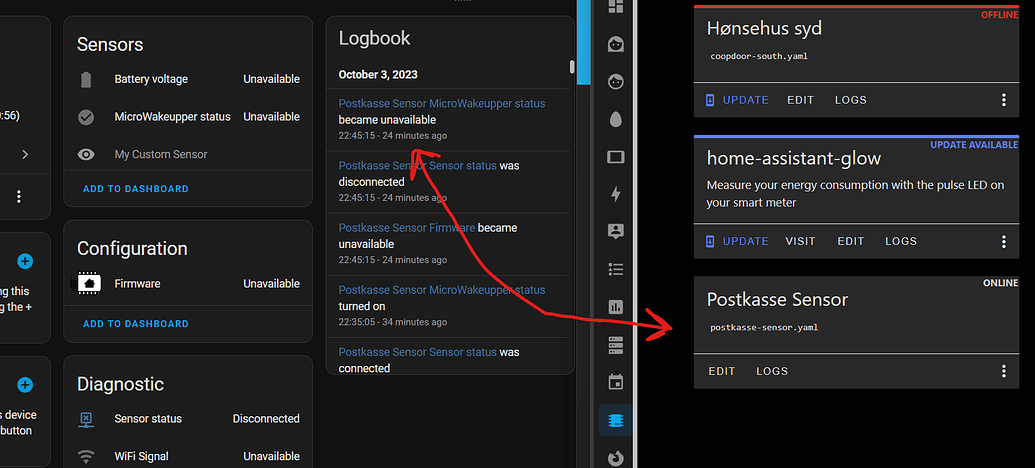 Device coming online shortly in ESPHome GUI, but never in HA - ESPHome ...