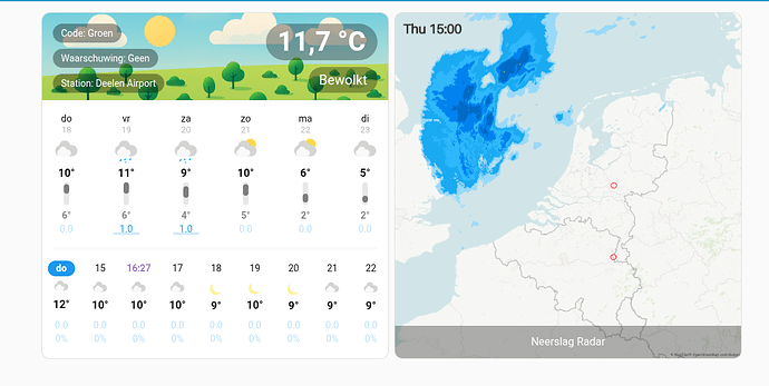 NL Weather Integration (forecast, observations, rain radar and warnings ...