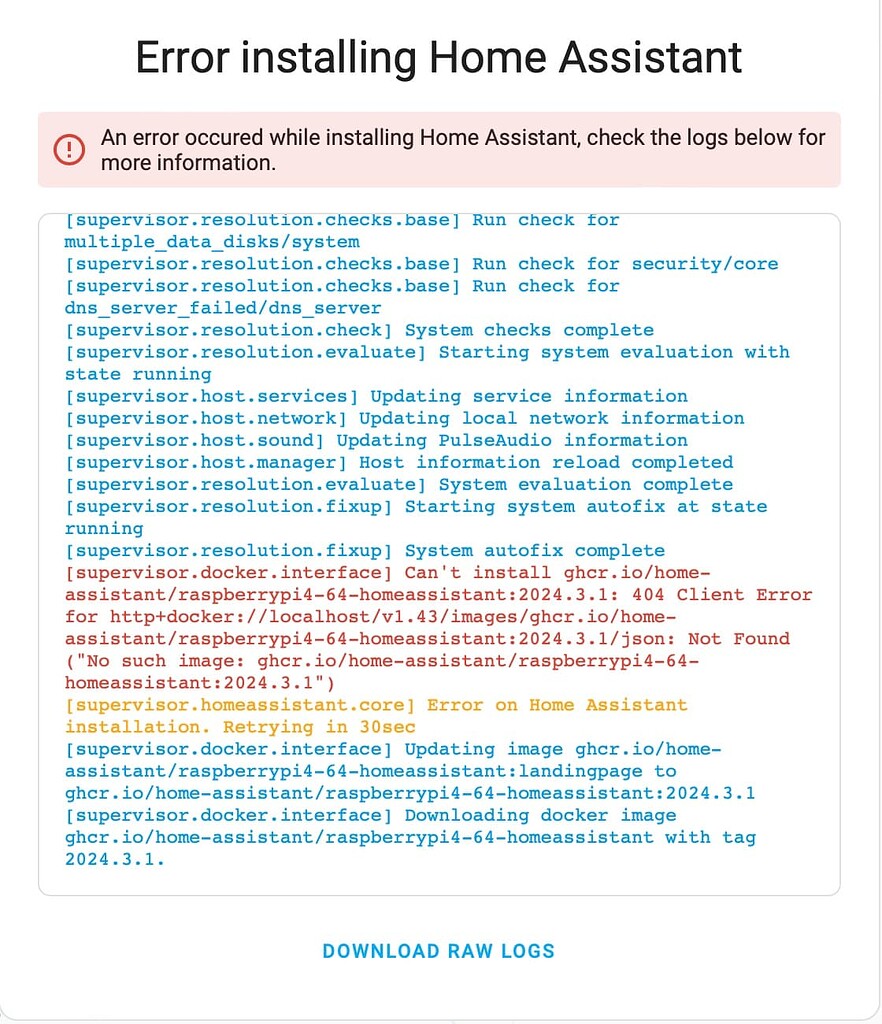 Error Installing Home Assistant Home Assistant Os Home Assistant Community